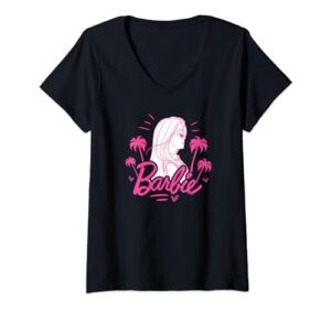 barbie - barbie with palm trees logo v-neck t-shirt