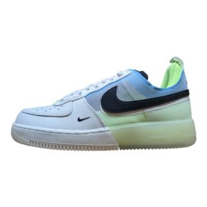 nike men's air force 1 react sneaker (sail/black-barely volt, 9.5)