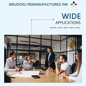 Msudoku 802XL Ink Cartridges Remanufactured Replacement for Epson 802 Ink Cartridges Combo Pack 802XL T802XL T802 Use with Workforce Pro WF-4730 WF-4740 WF-4734 Printers（4 Pack）