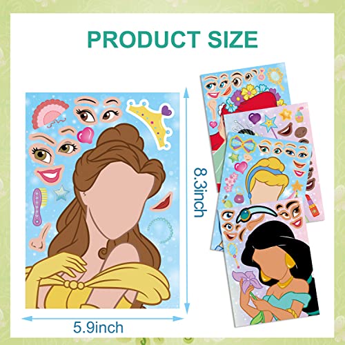 36Pcs Make Your Own Princess Toys Stickers Sheet,Princesss Birthday Party Favors for Princess Birthday Party Supplies