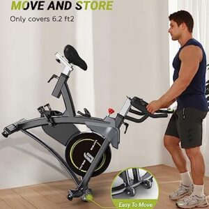 Cyclace Magnetic Exercise Bike (2023 Upgrade) -350 Lbs Weight Capacity - Indoor Cycling Bike with Comfortable Seat Cushion