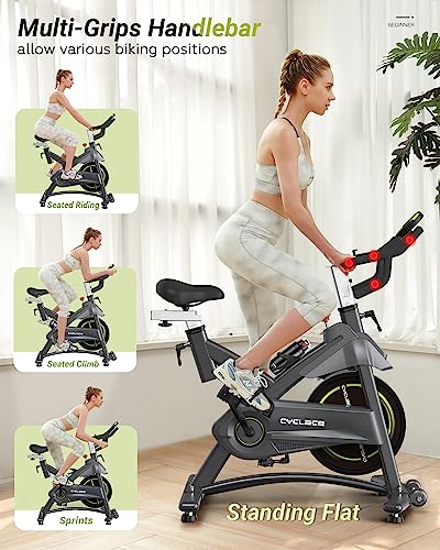 Cyclace Magnetic Exercise Bike (2023 Upgrade) -350 Lbs Weight Capacity - Indoor Cycling Bike with Comfortable Seat Cushion