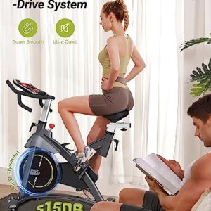 Cyclace Magnetic Exercise Bike (2023 Upgrade) -350 Lbs Weight Capacity - Indoor Cycling Bike with Comfortable Seat Cushion