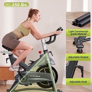 Cyclace Magnetic Exercise Bike (2023 Upgrade) -350 Lbs Weight Capacity - Indoor Cycling Bike with Comfortable Seat Cushion