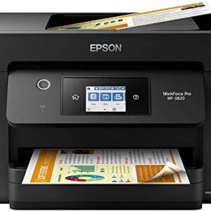 Epson Workforce Pro WF-3820 Wireless All-in-One Color Inkjet Printer, Black - Print Scan Copy Fax - 4800 x 2400 dpi, 21 ppm, 8.5 x 14, 35-Sheet ADF, Auto 2-Sided Printing, WiFi Direct, USB, Ethernet