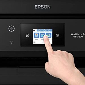 Epson Workforce Pro WF-3820 Wireless All-in-One Color Inkjet Printer, Black - Print Scan Copy Fax - 4800 x 2400 dpi, 21 ppm, 8.5 x 14, 35-Sheet ADF, Auto 2-Sided Printing, WiFi Direct, USB, Ethernet