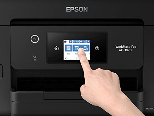 Epson Workforce Pro WF-3820 Wireless All-in-One Color Inkjet Printer, Black - Print Scan Copy Fax - 4800 x 2400 dpi, 21 ppm, 8.5 x 14, 35-Sheet ADF, Auto 2-Sided Printing, WiFi Direct, USB, Ethernet