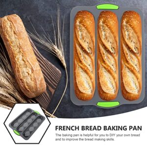 HEMOTON Bread Loaf Baking Pan s Silicone Molds Silicone Baking Pan French Bread Baking Pan Silicone Bread Loaf Pan Nonstick Baking Pan for Kitchen Silicon Molds Hamburger Bun