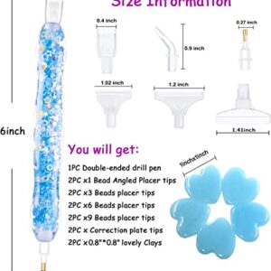 Glow in The Dark Diamond Painting Drill Art Tool Pen and Accessories, Resin Luminous 5D Rhinestone Picker Stick Tool Diamond Painting Accessories Pens for Nail Art Embroidery Decoration Glow Blue