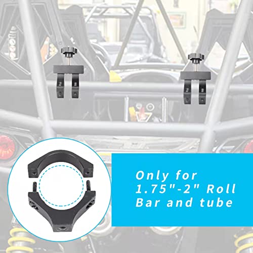 UTV ATV High-Lift Jack Tube Mount for 1.75"-2" Roll Bar Adjustable Black Double Bracket Compatible with Polaris Ranger 1000 XP Turbo Can Am Maverick