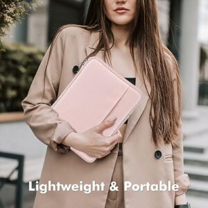 MoKo 12.9 Inch Tablet Sleeve Bag, Protective Bag with Two Compartments Fits iPad Pro 12.9 M2 2022/2021/2020/2018,Surface Laptop Go 12.4",Galaxy Tab S8+ 12.4", Pink