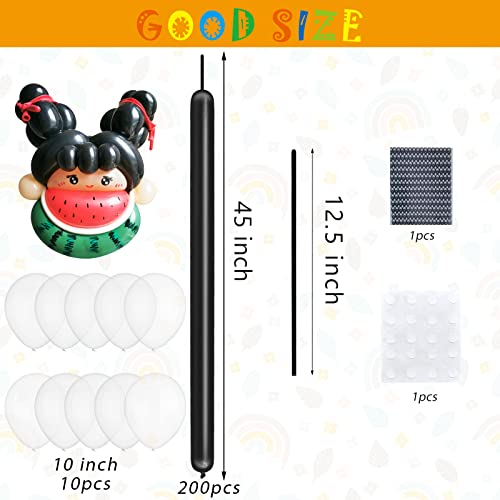 210pcs 260 Black Long Balloons - Long Balloons for Balloon Animals, Twisting Balloons for Balloon Garland, Skinny Latex Balloons for Birthday Wedding Festival Clowns Party Decorations