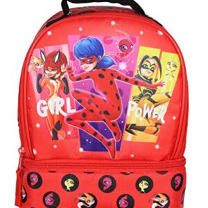 INTIMO Miraculous: Tales of Ladybug & Cat Noir Girl Power Dual Compartment Lunch Box Bag