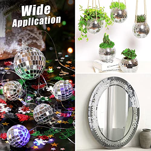 5400pcs Mirror Mosaic Tiles, 5 x 5mm Disco Tiles Self Adhesive, Square Disco Mirror Tiles, Disco 4D Ball Stickers for DIY Craft Party Decoration