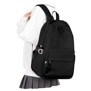 lightweight school backpack for women men, laptop travel casual daypack college secondary school bags bookbag for teenage girls boys, black