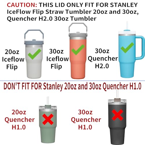 Replacement 20OZ And 30OZ Flowstate Tumbler Lid - Fit For Stanley 20oz And 30oz IceFlow Flip, Adventure Quencher 2.0 Tumbler (30OZ CREAM)