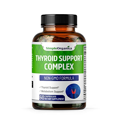 Thyroid Support for Women and Men with Iodine, Vitamin B12, Ashwagandha, L - Tyrosine, Zinc, Selenium, Kelp, Copper, Magnesium, Cayenne Pepper for Thyroid Health Support - NON-GMO, 60 capsules