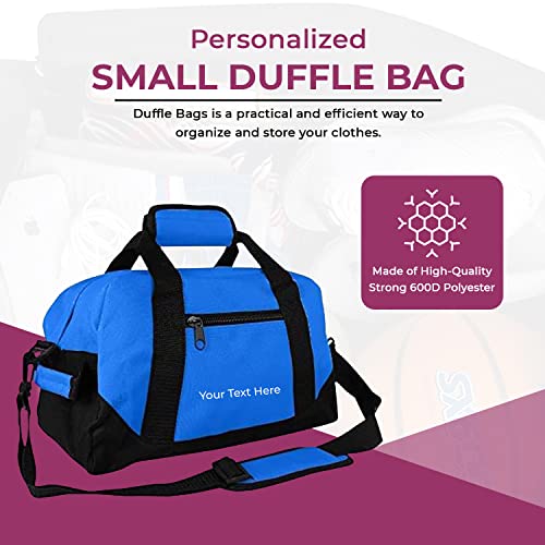 Personalized Passion - Small Duffle Bag for Boys and Girls | Perfect sized 14” Two Toned Travel Duffle Bag | Personalized name Sports Gym Bag for Storage