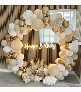 eroocai white sand gold balloons garland arch kit-diy 158pcs sand white metallic chrome gold balloons for baby shower bridal shower christening engagement birthday party dcorations