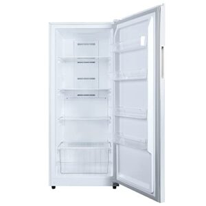 Hamilton Beach HZ4941 14 cu ft Upright Convertible Fridge/Freezer-Frost Free-Reversible Door-Removable Glass Shelves-LED Interior Light, White