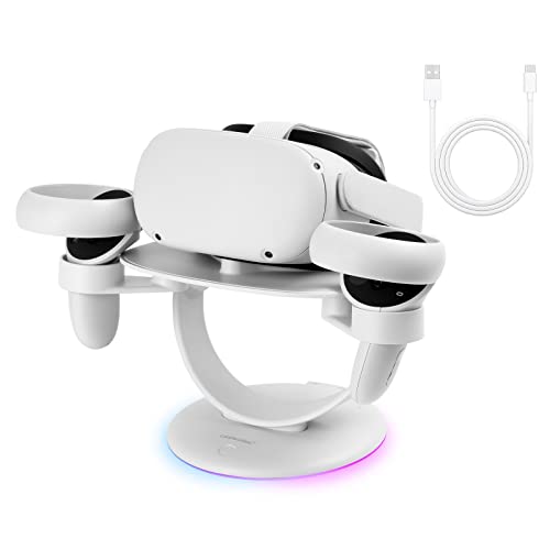 LanPavilion Charging Stand for Oculus Quest 2/Meta Quest 2 Headset, PSVR2 Controllers - Stylish Black Hole Design with RGB Lighting, Compatible with Quest 2, PS VR2, Meta Quest Pro, Pico 4