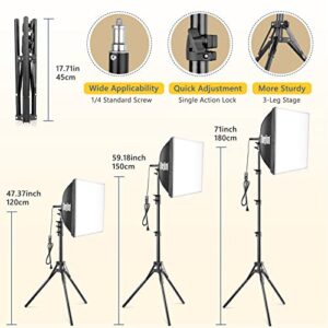 Torjim Softbox Photography Lighting Kit, 16'' x 16'' Professional Softbox Lighting Kit with 85W 3000-7500K LED Bulbs, Studio Lights for Photography/Video Recording/Live Streaming