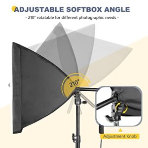 Torjim Softbox Photography Lighting Kit, 16'' x 16'' Professional Softbox Lighting Kit with 85W 3000-7500K LED Bulbs, Studio Lights for Photography/Video Recording/Live Streaming