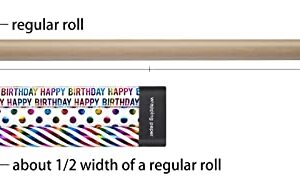 LDGOOAEL Mini Short Birthday Wrapping Paper Roll - 17" X 120" Per Roll - Colorful Foil with Stripes, Dots & Happy Birthday Lettering Gift Wrapping Paper for Holiday, Birthday, Wedding, Baby Shower