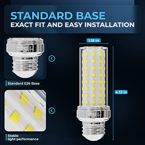 BlueStars [2023 Updated 4 Packs E26/E27 LED Corn Light Bulbs 20W - 150W Equivalent 6500K Cool Daylight White 1600 lumens Non-dimmable for Home Garage Indoor Ceiling Fan and Chandelier