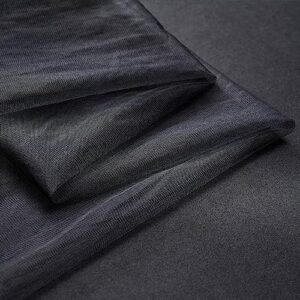 10ft x 10ft Dual Layer Black Tulle Backdrop Curtain Panels with Light, 2 Panels 5 x 10 ft Photo Background Drapes for Wedding Baby Shower Party Engagement Bridal Shower Photography