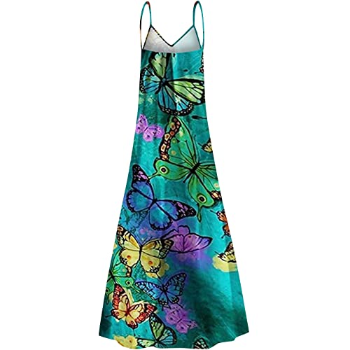 SMIDOW Summer Maxi Dresses for Women 2023 Sexy Beach Flowy Long Dress Boho Floral Sleeveless v Neck Sundress Loose Casual