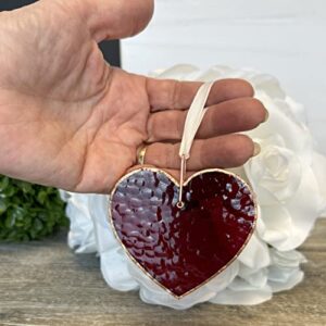 On Your 50th Wedding Anniversary: Beautiful Stained Glass Heart; a Sentimental and Meaningful Keepsake Ornament for The Married Couple - Handmade in USA