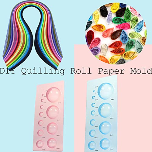 MIAO YUAN 6 PCS DIY Quilling Roll Paper Mold 3D Dome Hemisphere Mold Concave-Convex Spherical Shaper Manual Paper Card Craft Project