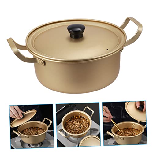 KICHOUSE Instant Noodle Pot Ramen Pot with Lid Metal Cooking Utensils Korean Pots for Cooking Soup Cooker Korean Ramen Pot with Lid Ramyun Pot Ramen Cooking Utensils Small Pot Ramen Cooker