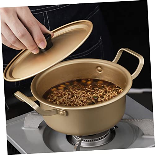 KICHOUSE Instant Noodle Pot Ramen Pot with Lid Metal Cooking Utensils Korean Pots for Cooking Soup Cooker Korean Ramen Pot with Lid Ramyun Pot Ramen Cooking Utensils Small Pot Ramen Cooker