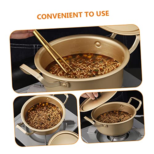 KICHOUSE Instant Noodle Pot Ramen Pot with Lid Metal Cooking Utensils Korean Pots for Cooking Soup Cooker Korean Ramen Pot with Lid Ramyun Pot Ramen Cooking Utensils Small Pot Ramen Cooker