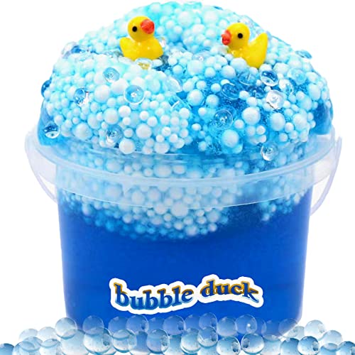 Blue Foam Ball Slime and Lovely Crystal Beads, Squeeze it and Make a Squeaking Sound. Stretchy and Non-Sticky, Popular for Birthday Gift Parties with Girls and Boys