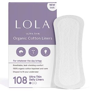 lola ultra thin liners, 108 count - cotton panty liners for women, hypoallergenic pads for women, hsa fsa approved products feminine care