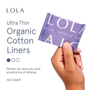 LOLA Ultra Thin Liners, 108 Count - Cotton Panty Liners for Women, Hypoallergenic Pads for Women, HSA FSA Approved Products Feminine Care