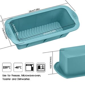 Silicone Loaf Pans Set of 2, Silicone Bread Baking Molds Pans, Rectangle Silicone Cake Baking Pan Mold Non-stick Flexible for Baking, Toast Pan, Brownie Loaf Pan, Cake Mol-9.8 x 5.2 x 2.75 inch