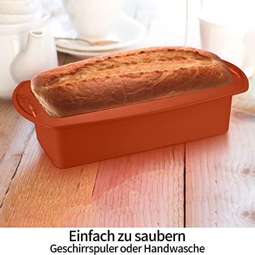 Silicone Loaf Pans Set of 2, Silicone Bread Baking Molds Pans, Rectangle Silicone Cake Baking Pan Mold Non-stick Flexible for Baking, Toast Pan, Brownie Loaf Pan, Cake Mol-9.8 x 5.2 x 2.75 inch