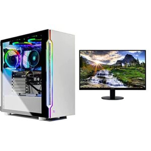 skytech archangel gaming pc desktop – amd ryzen 5 3600 3.6 ghz, rtx 3050, 500gb nvme ssd, 8g ddr4 3200, 600w gold psu & acer 21.5 inch full hd ips ultra-thin zero frame computer monitor, sb220q bi