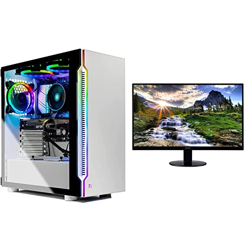 Skytech Archangel Gaming PC Desktop – AMD Ryzen 5 3600 3.6 GHz, RTX 3050, 500GB NVME SSD, 8G DDR4 3200, 600W Gold PSU & Acer 21.5 Inch Full HD IPS Ultra-Thin Zero Frame Computer Monitor, SB220Q bi