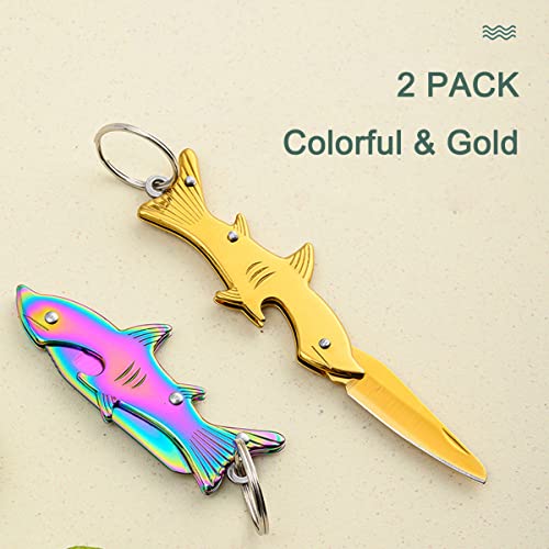 Juzpio 2 Pack Small Pocket Knife, Mini Folding Knife for Men and Women