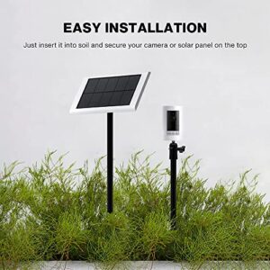 Holicfun Security Camera Ground Stake, Heavy Duty Stand Mount with Adjustable Angle and Height for Ring, Blink, Arlo, Eufy, Wyze, Google Nest, Simplisafe Cameras and Solar Panels (Black)