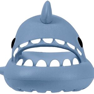 KVbabby Cloud Shark Slides for Kids Toddlers Girls Boys Novelty Open Toe Sandals Cute Shower Pillow Slippers with Thick Sole for Outdoor Indoor Sky Blue 3-4 Big Kid