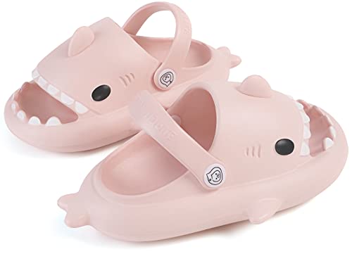 KVbabby Cloud Shark Slides for Kids Toddlers Girls Boys Novelty Open Toe Sandals Cute Shower Pillow Slippers with Thick Sole for Outdoor Indoor Pink 7-7.5 Toddler