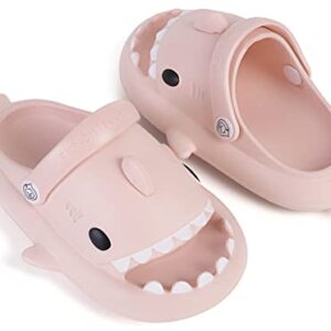 KVbabby Cloud Shark Slides for Kids Toddlers Girls Boys Novelty Open Toe Sandals Cute Shower Pillow Slippers with Thick Sole for Outdoor Indoor Pink 7-7.5 Toddler