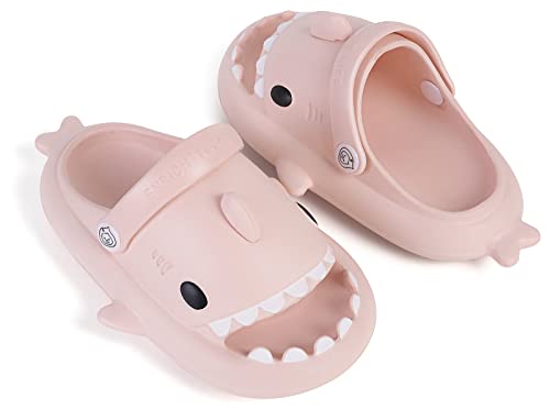 KVbabby Cloud Shark Slides for Kids Toddlers Girls Boys Novelty Open Toe Sandals Cute Shower Pillow Slippers with Thick Sole for Outdoor Indoor Pink 7-7.5 Toddler