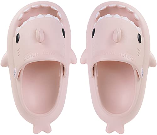 KVbabby Cloud Shark Slides for Kids Toddlers Girls Boys Novelty Open Toe Sandals Cute Shower Pillow Slippers with Thick Sole for Outdoor Indoor Pink 7-7.5 Toddler